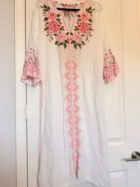 Johnny Was | Dresses | Johnny Was Workshop Rare 0 Ramie White Maxi ...